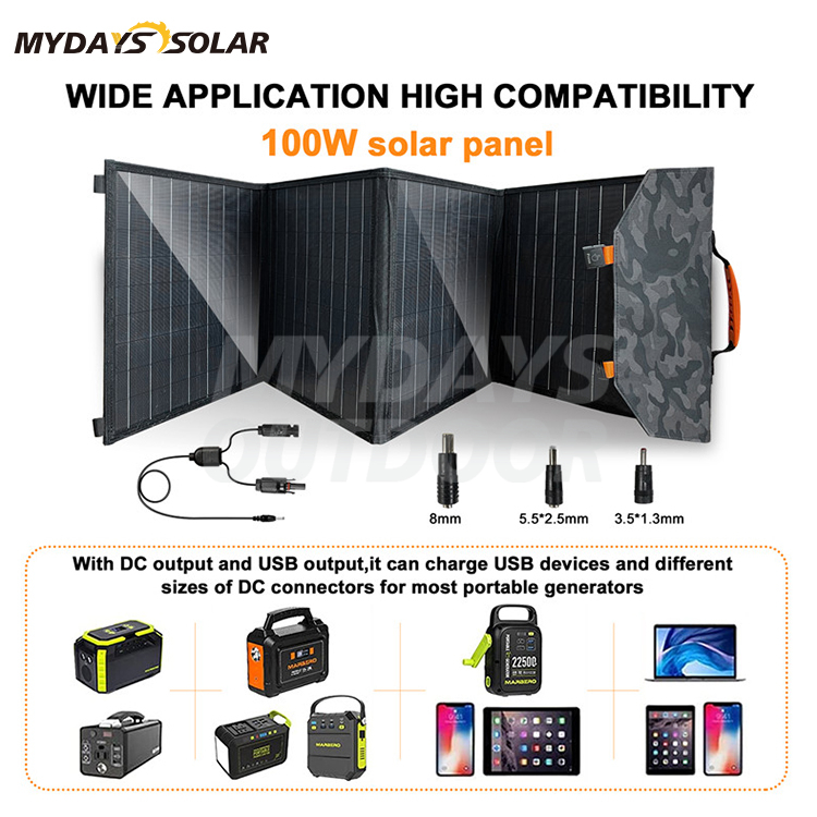 Custom 100W Portable Solar Panel MDSC-5- Mydays Outdoor